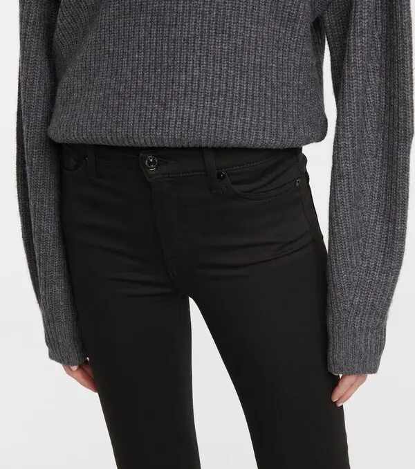 7 For All Mankind Slim Illusion High-rise Skinny Jeans - Black