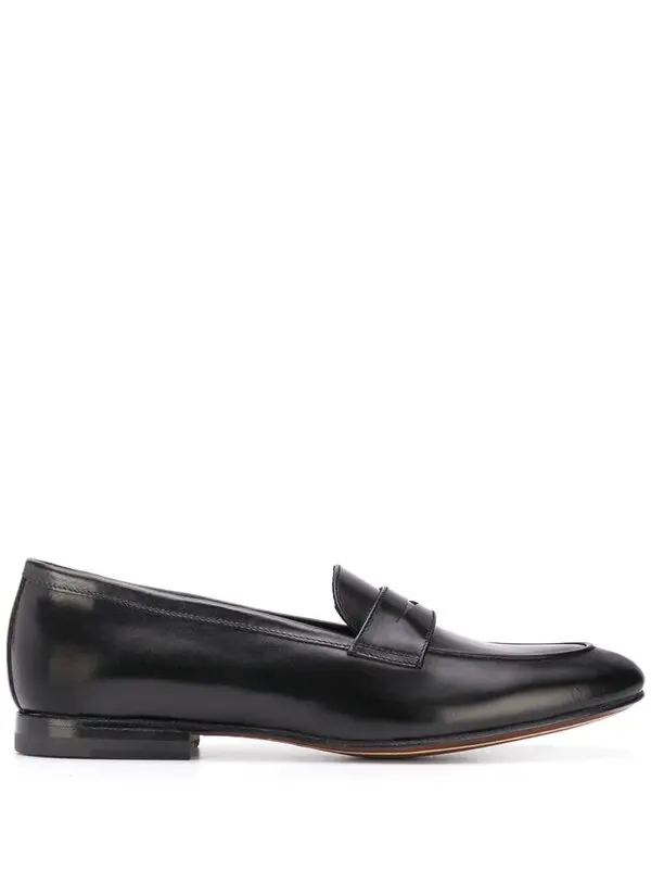 SCAROSSO Valeria Almond Toe Loafers - Black