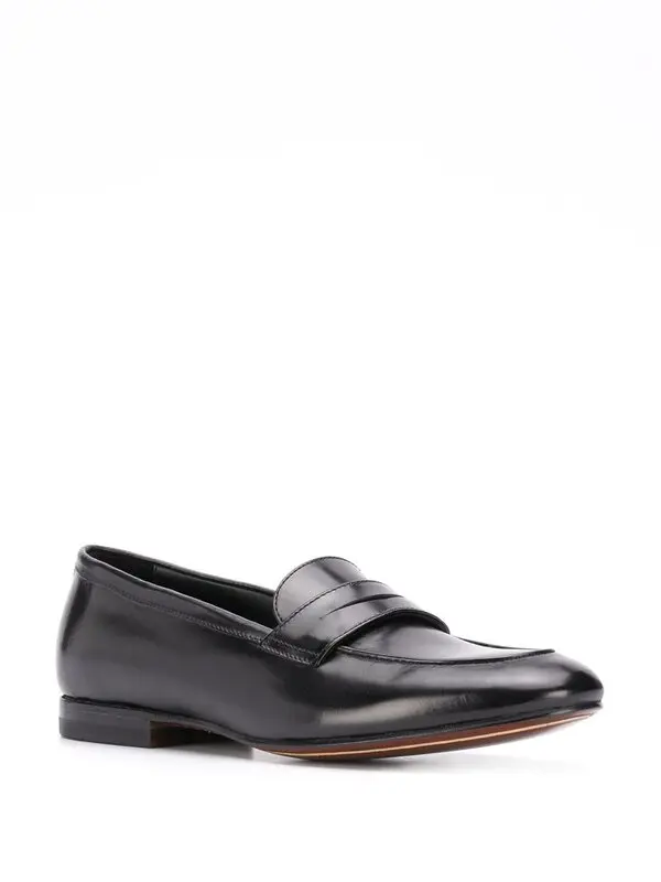 SCAROSSO Valeria Almond Toe Loafers - Black