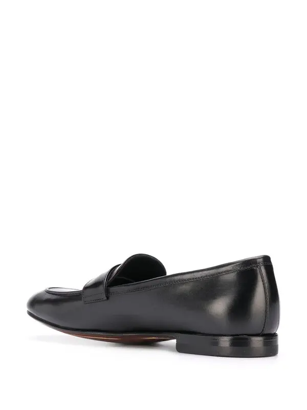 SCAROSSO Valeria Almond Toe Loafers - Black
