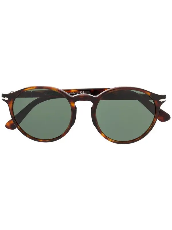 Persol Tortoiseshell Round Frame Sunglasses - Brown