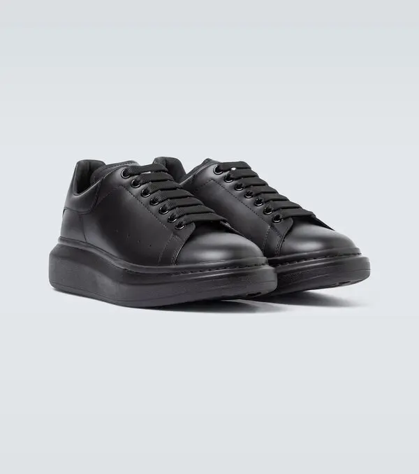 Alexander McQueen Oversized Leather Sneakers - Black