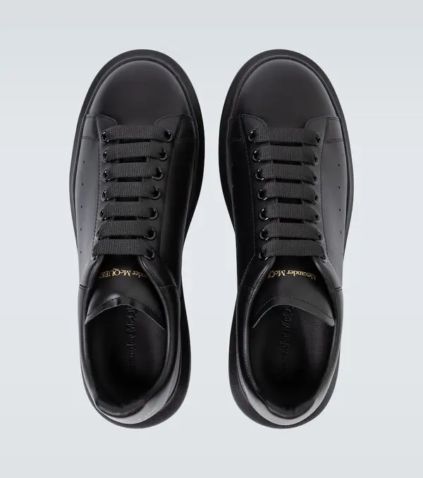Alexander McQueen Oversized Leather Sneakers - Black