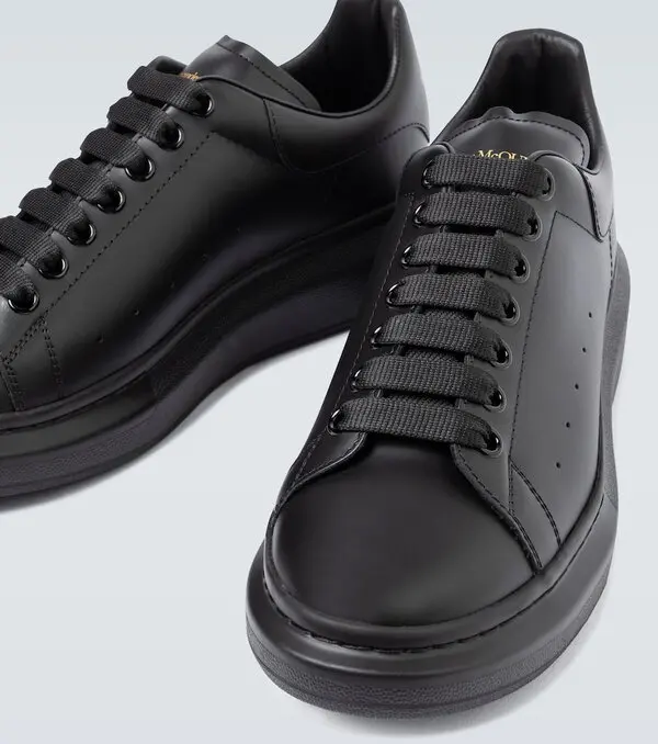 Alexander McQueen Oversized Leather Sneakers - Black