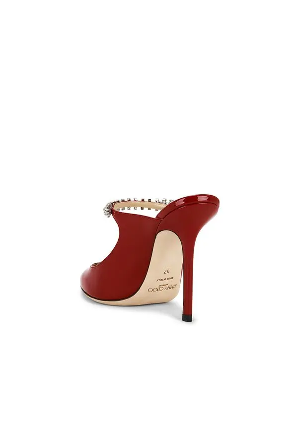 JIMMY CHOO Bing 100 Mules - Ruby Red
