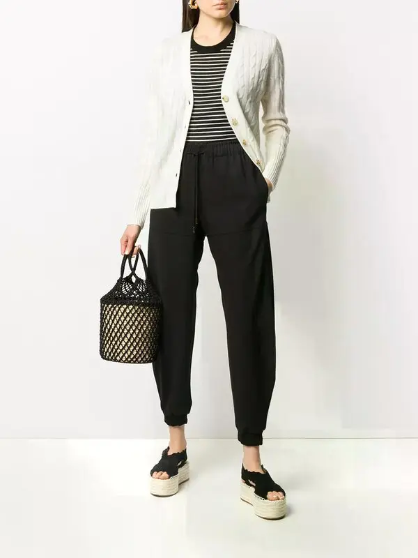 N.peal V-neck Cable-knit Cardigan - Neutrals
