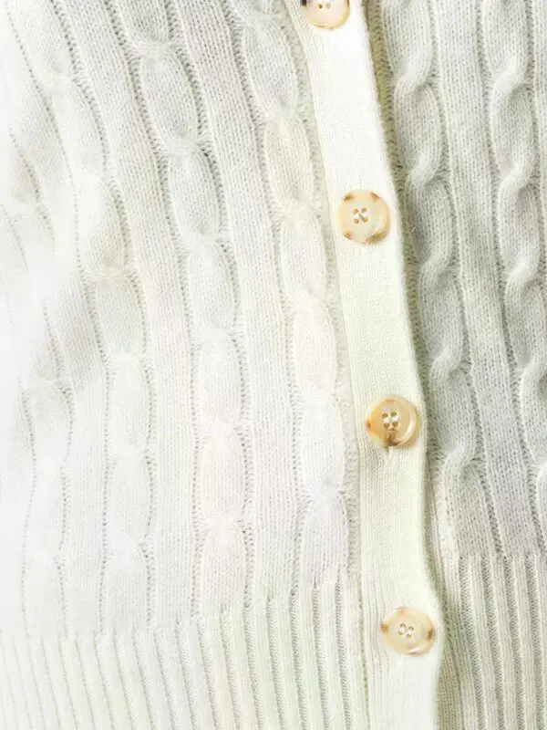 N.peal V-neck Cable-knit Cardigan - Neutrals