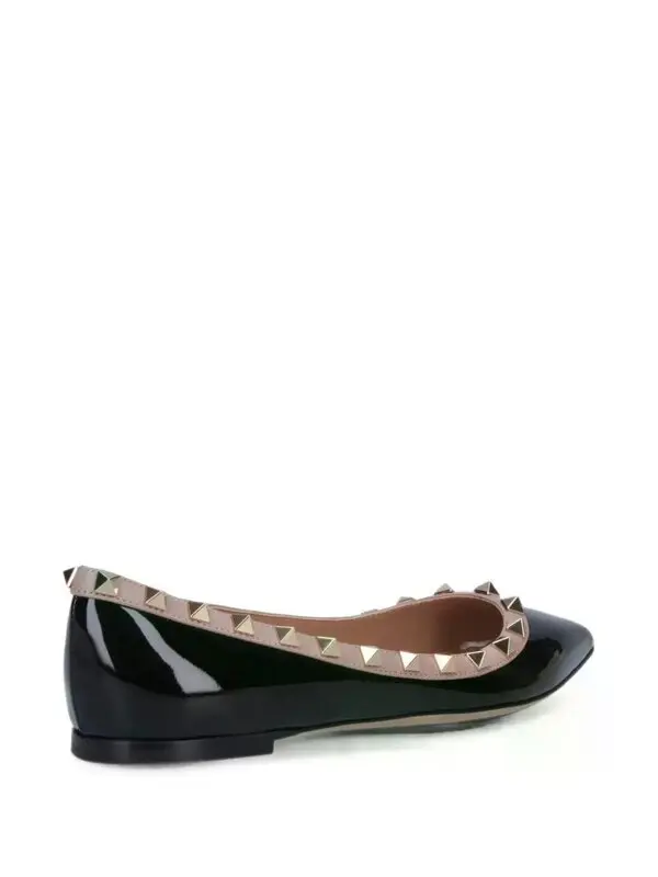 Valentino Garavani Patent Rockstud Ballet Flat - Black