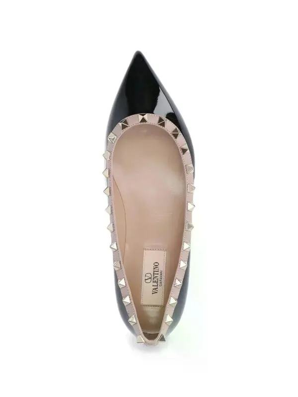 Valentino Garavani Patent Rockstud Ballet Flats - Black