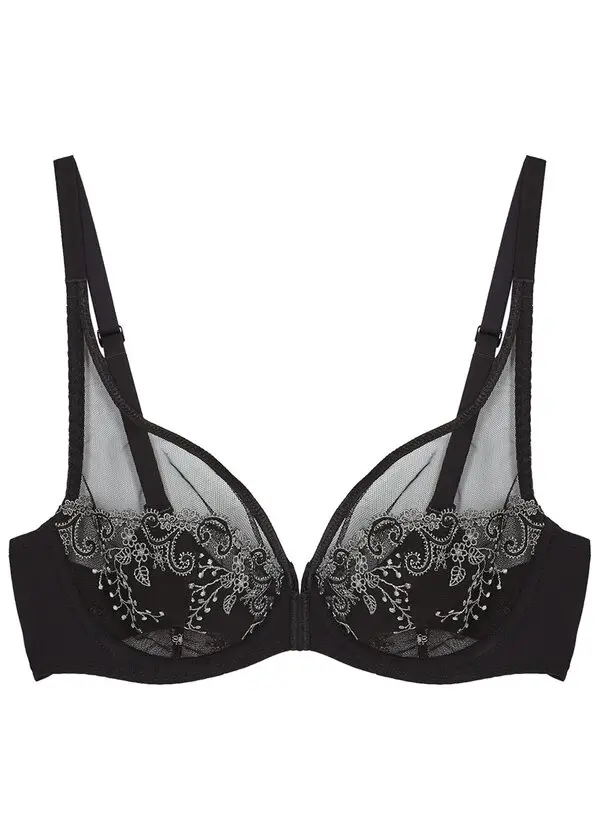 Simone Perele Delice Embroidered Underwired Bra - Black