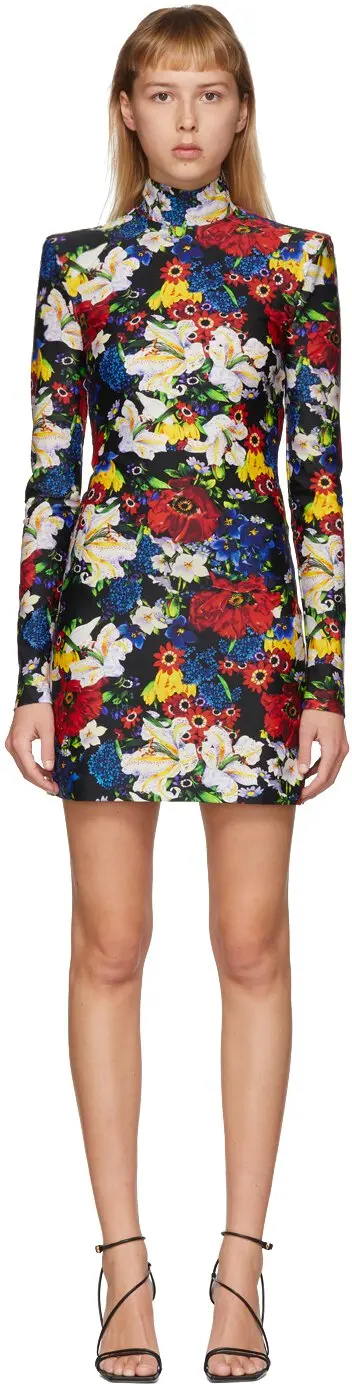 knee length dresses for ladies Versace Multicolour Long Sleeve Floral Printed Maxi Dress Size IT 42 ( –  Sellier main image 1