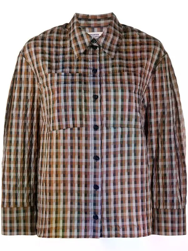 Baum Und Pferdgarten Gingham Puff-sleeve Shirt