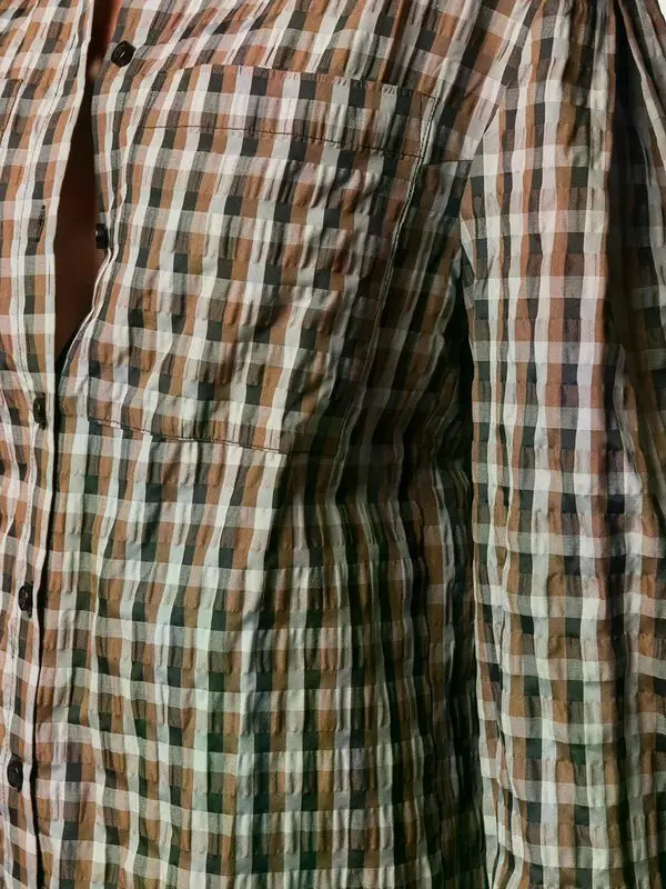 Baum Und Pferdgarten Gingham Puff-sleeve Shirt