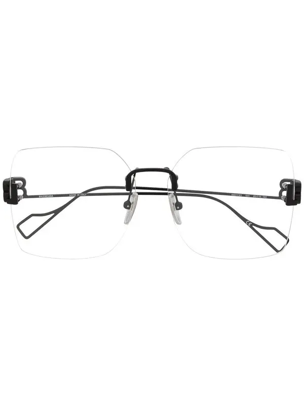 Balenciaga Bb Rimless Glasses - Black