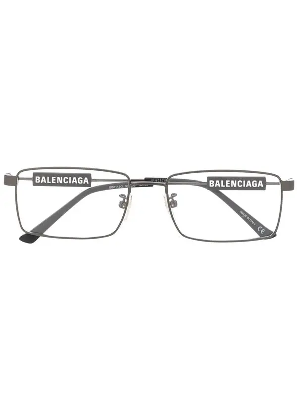 Balenciaga Logo Square Glasses - Black