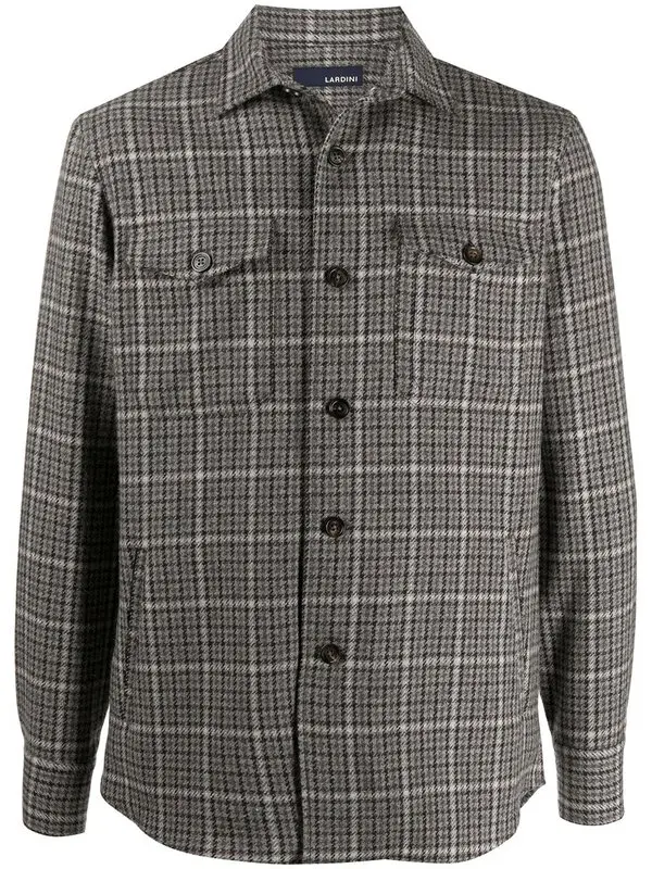 LARDINI Check Button-up Shirt Jacket