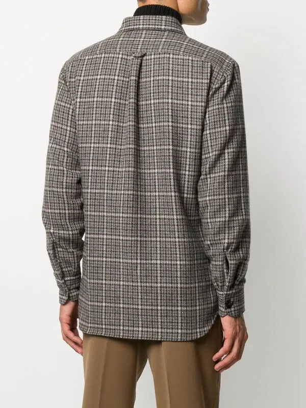 LARDINI Check Button-up Shirt Jacket