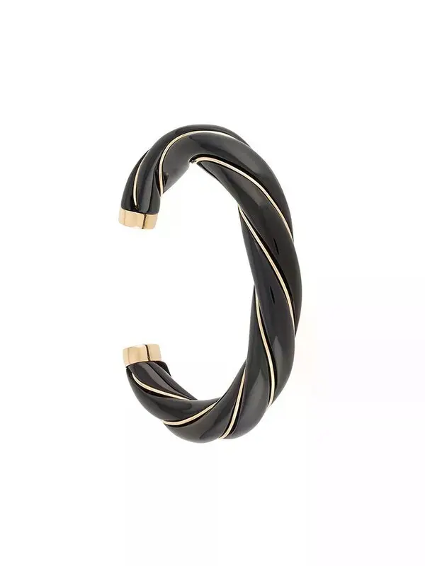 AURÉLIE BIDERMANN Diana Enamelled Twisted Cuff - Black