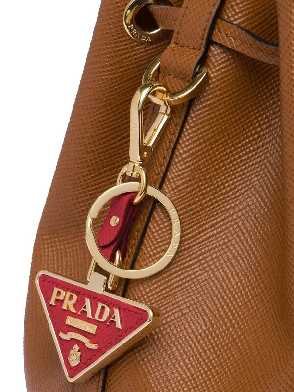 Prada Triangle-logo Keychain - Red