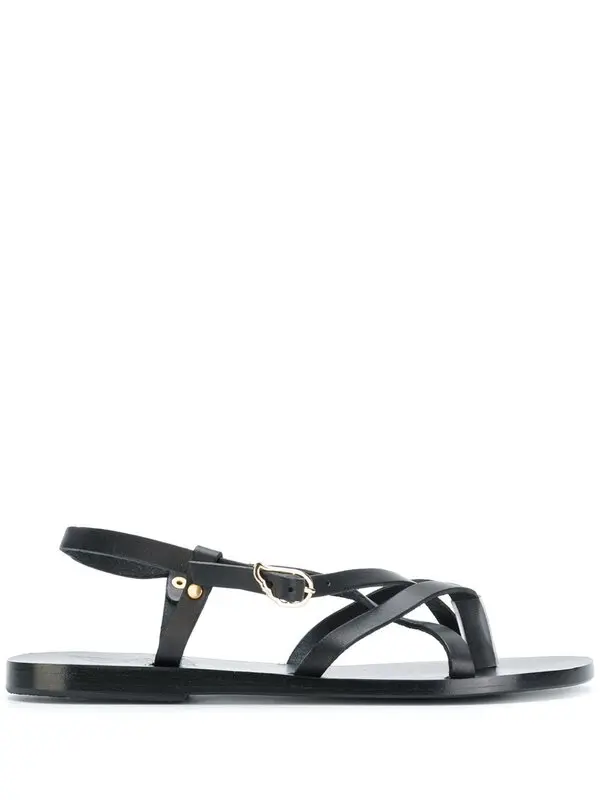 ANCIENT GREEK SANDALS Semele Flat Sandals - Black