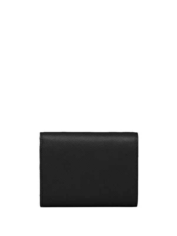 Prada Logo Plaque Wallet - Black