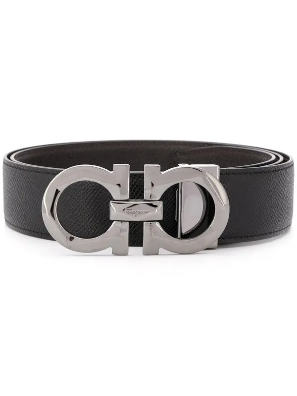 FERRAGAMO Reversible Gancini Belt - Black
