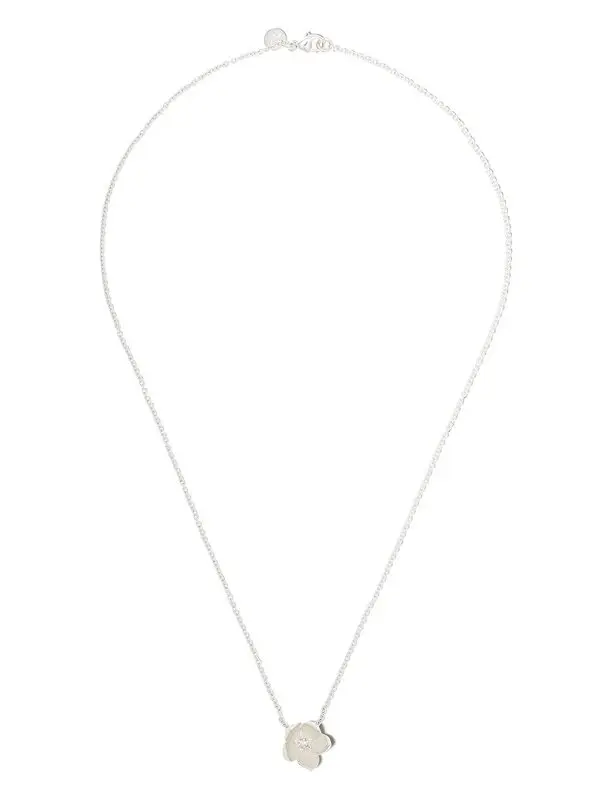 SHAUN LEANE Cherry Blossom Diamond Flower Pendant Necklace - Silver