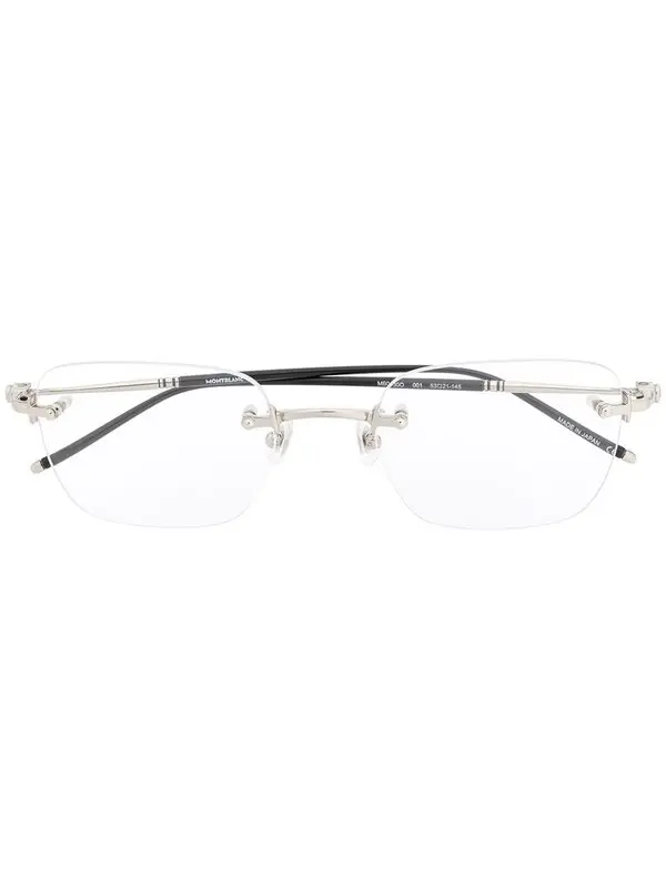 Montblanc Squared Rimless Eyeglasses - Black