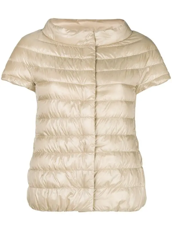 Herno Short-sleeved Padded Jacket - Neutrals