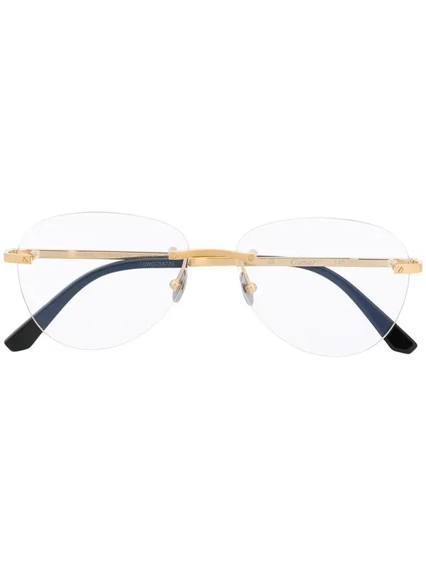 Cartier Pilot-frame Glasses - White