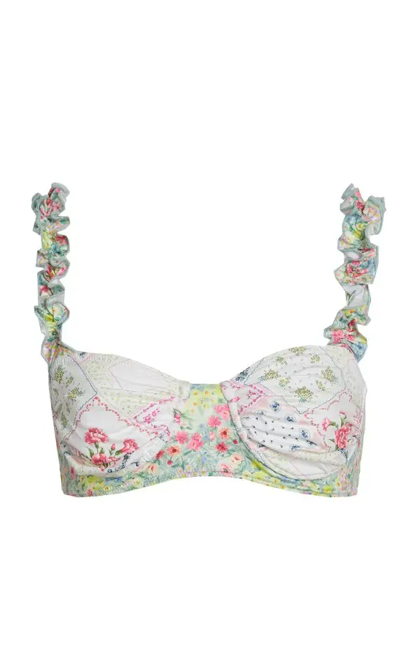 LoveShackFancy Annika Bikini Top - White