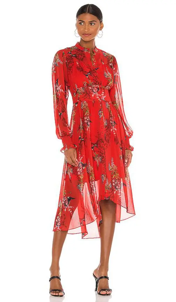 white christmas dresses MissJophiel Straps Corset Floral Print Organza Midi Dress Steel Blue Floral / Above Knee / US2