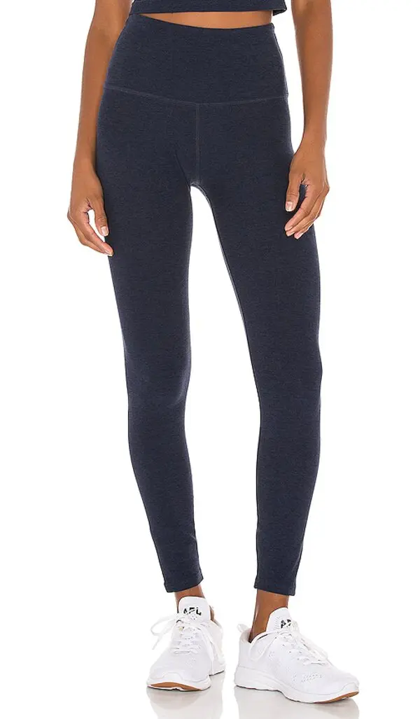 Beyond Yoga Spacedye Caught In The Midi High Waisted Legging In Navy - Nocturnal Navy