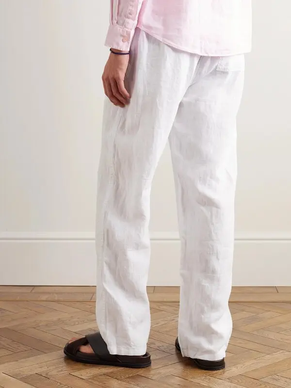 Vilebrequin Pacha Wide-leg Linen Trousers - White
