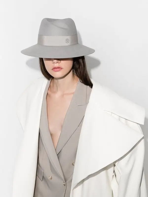 MAISON MICHEL Virginie Fedora Hat - Grey