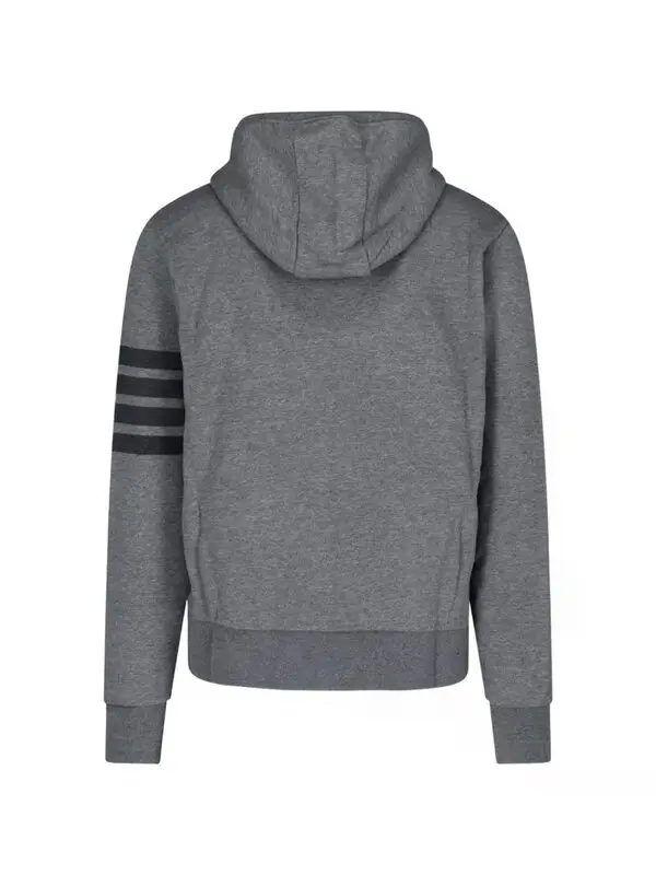 Thom Browne 4-bar Stripe Zip-up Hoodie - Grey