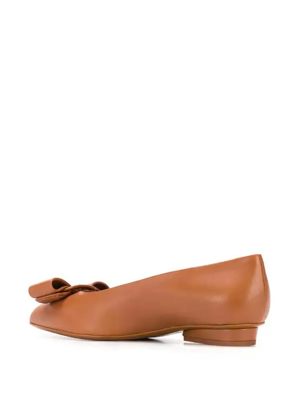 FERRAGAMO Vara Bow Flat Pumps - Brown