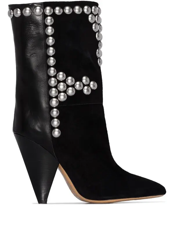 Isabel Marant Étoile Layo Stud-embellished Mid Calf Boots