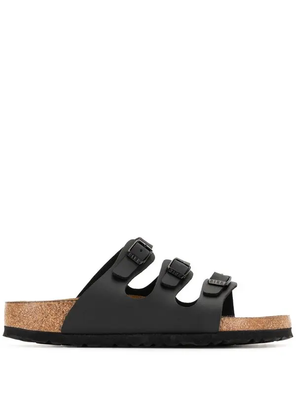 BIRKENSTOCK Florida Three-buckle Sandals - Black