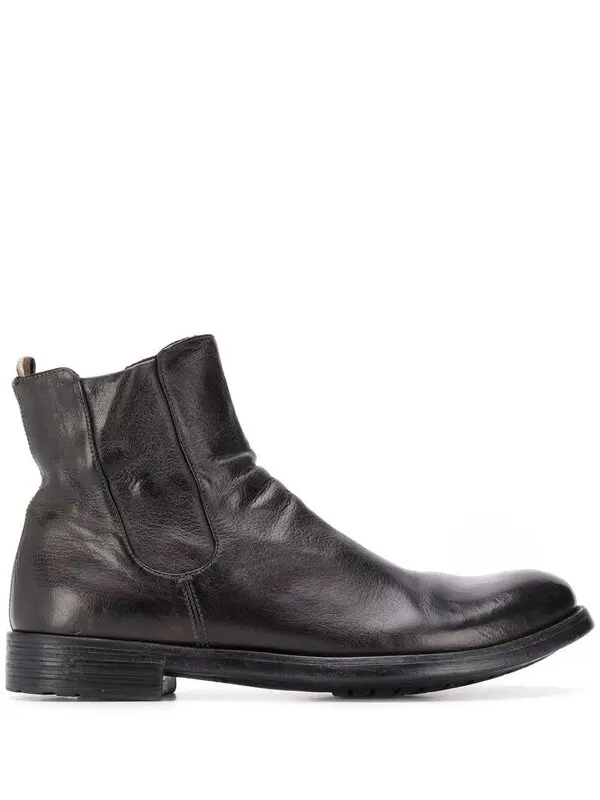 Officine Creative Slouch Leather Ankle Boots - Black