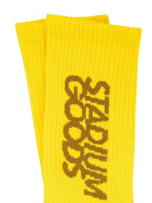 STADIUM GOODS Ribbed Logo Socks - Yellow