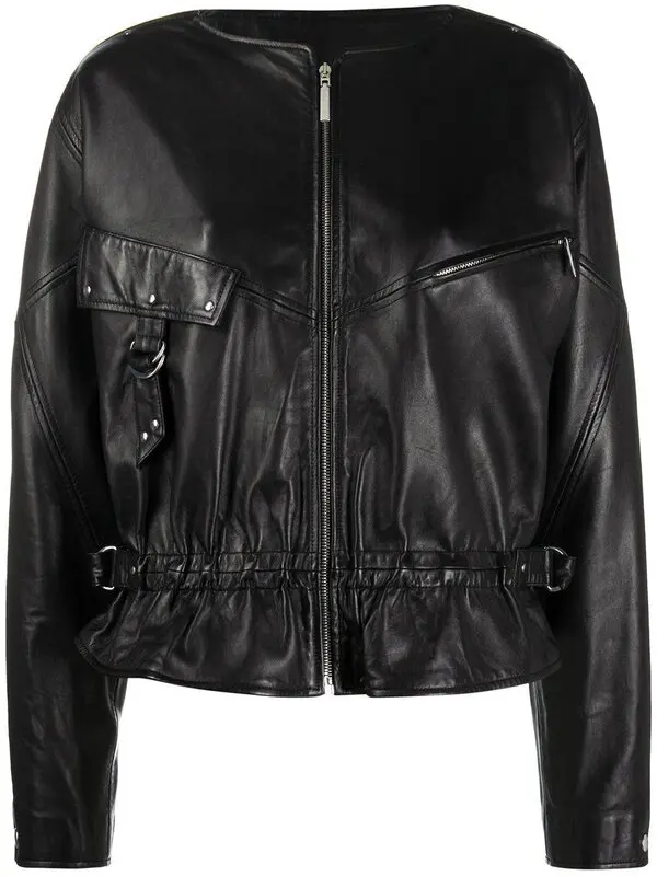 Alberta Ferretti Oversized Sheepskin Zip-up Jacket