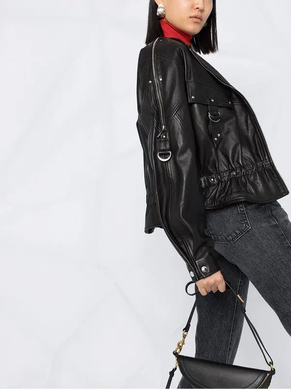 Alberta Ferretti Oversized Sheepskin Zip-up Jacket