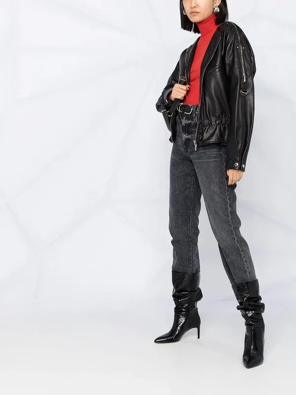 Alberta Ferretti Oversized Sheepskin Zip-up Jacket