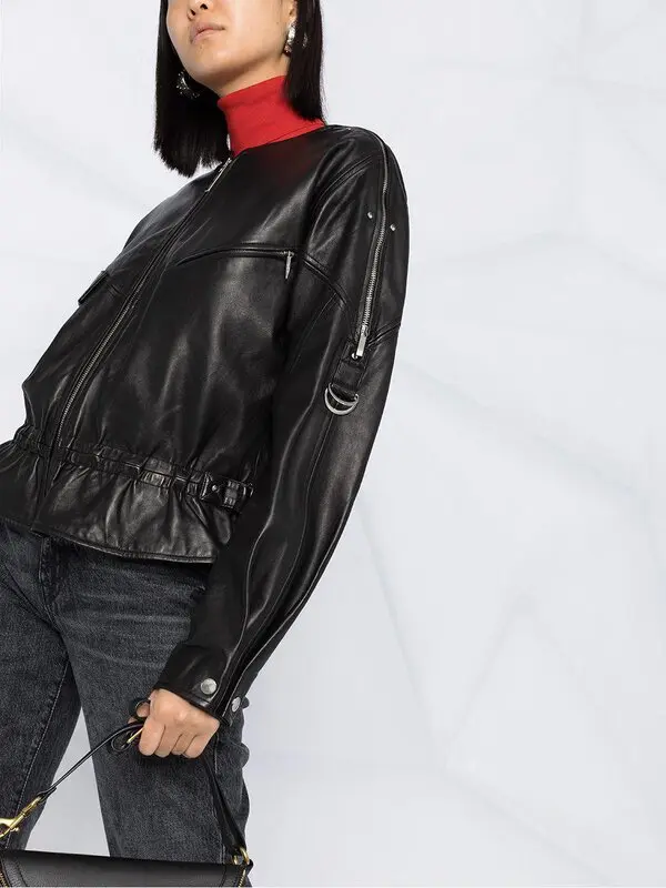 Alberta Ferretti Oversized Sheepskin Zip-up Jacket