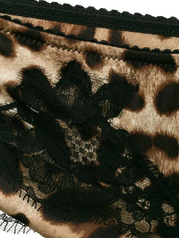 Dolce & Gabbana Leopard-print Satin Briefs - Brown