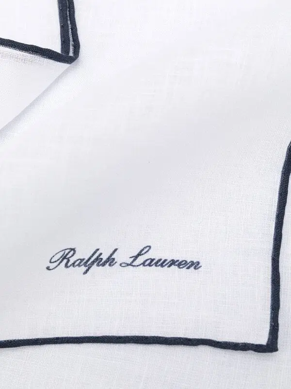 Ralph Lauren Purple Label Logo Embroidered Pocket Square Scarf