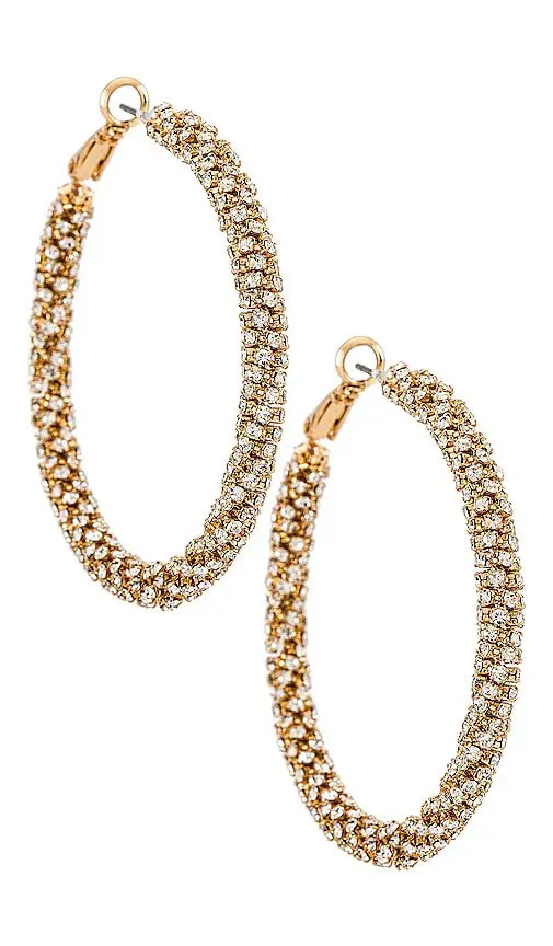 Ettika Crystal Hoop Earrings - Gold