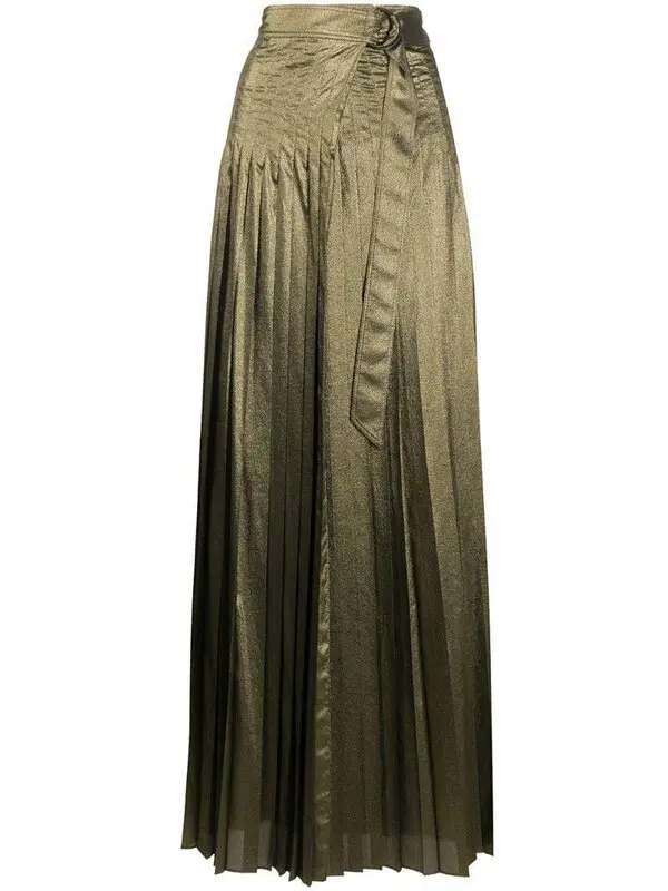 Brunello Cucinelli Belted Long Pleated Skirt