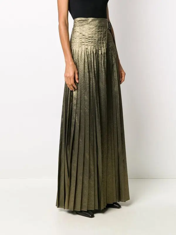Brunello Cucinelli Belted Long Pleated Skirt